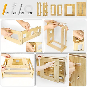 BEARUT Router Shelf Wireless WiFi Modem MDF Shelf Router Cover Power Strip and Cable Management Storage Box Hider Rack Organizer MDF