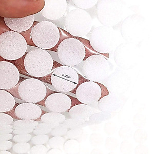 Self Adhesive Dots,1100pcs(550 Pairs) 0.59" Diameter Strong Sticky Back Hook Nylon Coins, 15mm Loop Strips with Waterproof Glue Tapes, Perfect for School Classroom ,Office, Home(White)