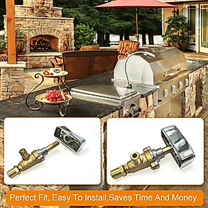 Chrome Knob Dial for Gas Control Valve, Fit for D-Shape Valve Stem Design Gas Control Valve Stove Range Oven Griddle Char Broiler - Replacement for Gas Stove Range Knobs
