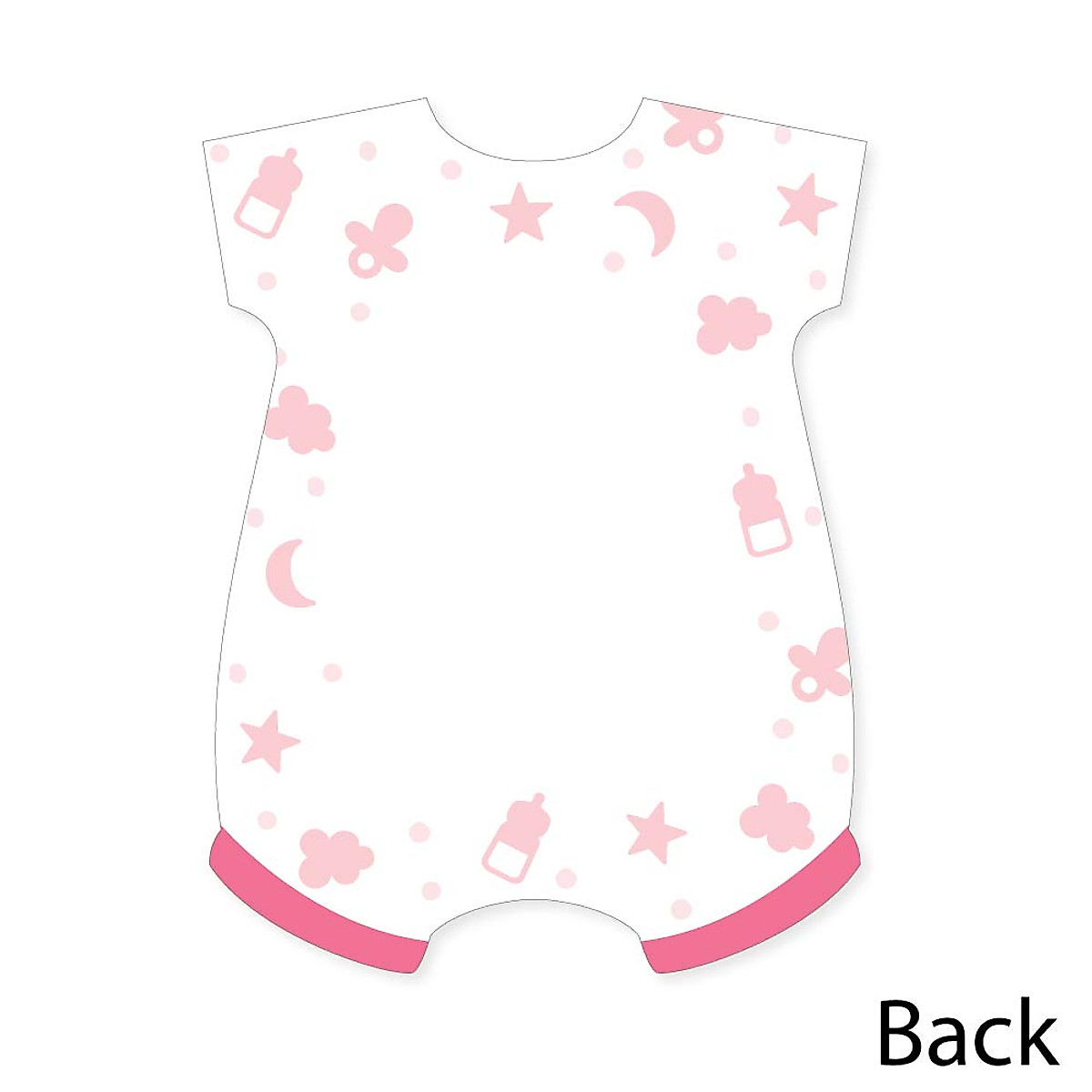 Big Dot of Happiness - Itâ€™s a Girl - Shaped Thank You Cards - Pink Baby Shower Thank You Note Cards with Envelopes - Set of 12