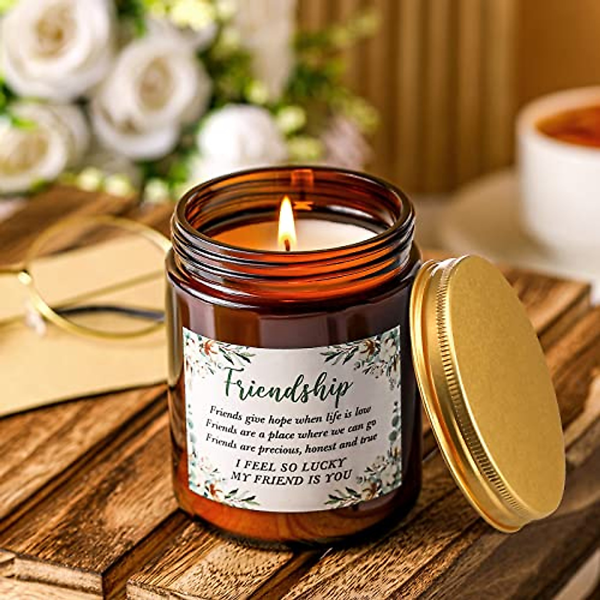 Friendship Gifts for Women Best Friend Candle Gifts for Her Birthday Gifts for Women Friends Lavender Scented Candle Gift Natural Soy Wax Candle Gifts for Friends Bedroom Bathroom