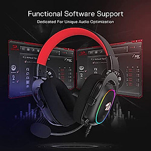 Redragon H510 Zeus-X RGB Wired Gaming Headset - 7.1 Surround Sound - 53MM Audio Drivers in Memory Foam Ear Pads w/Reliable Fabric Cover- Multi Platforms Headphone - USB Powered for PC/PS4/NS