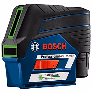 Bosch GCL100-80CG 12V 100ft Green Combination Laser Level Self-Leveling with VisiMax Technology, Fine Adjustment Mount & Hard Carrying Case