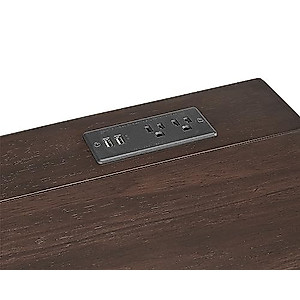 Stakmore Folding Desk with Built in 100V outlet and USB, Espresso Finish