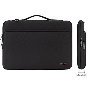 DOMISO 15.6 Inch Laptop Bag Cover Waterproof Notebook Shockproof Sleeve Case Shoulder Bag Protective Cover for 15.6" HP 15/ThinkPad E575/Dell/Lenovo IdeaPad S510/Dell XPS 15,Black
