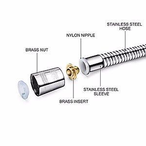 XSEXO Deep Shower Douche Cleaning System with 59 Inch Shower Hose (Silver)