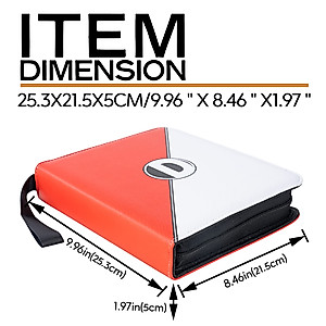 D DACCKIT Binder Compatible with Jumbo Cards, Holds 80 Jumbo Cards, Card Book with Jumbo Card Sleeves Compatible with OverSize Cards - XL Red