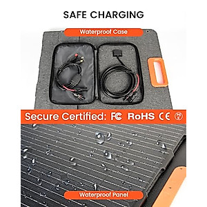 NURZVIY 200 Watt Portable Foldable Solar Panels 200W Solar Cell Solar Charger for Power Station, Waterproof w/Adjustable Kickstand XT60 Anderson DC 8mm Connector for Camping, Off Grid Living