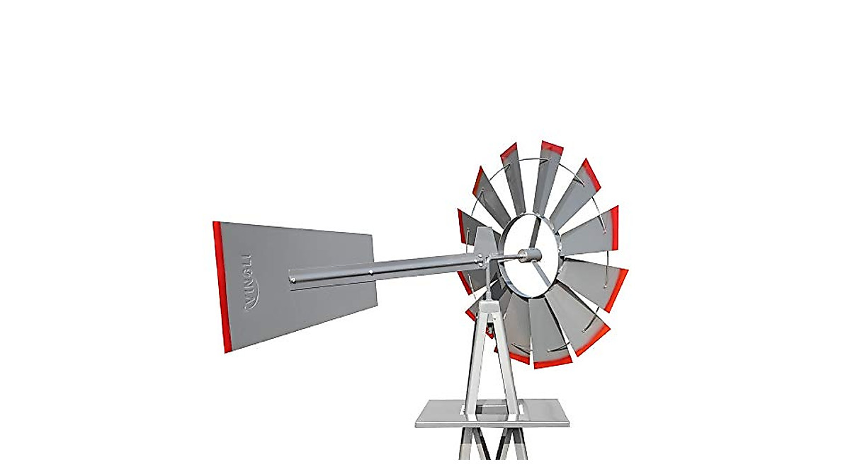 VINGLI 8FT Grey Windmill - Durable Garden Decoration