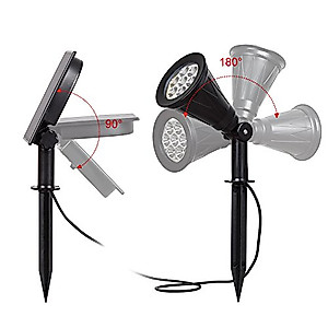 T-Sun Color Changing Solar Spotlights, 7 LED Seperate Solar Landscape Spotlights Auto Solar Garden Lights for Trees, Pond, Yard, Driveway, Pool Area(Colorful-2 Pack)