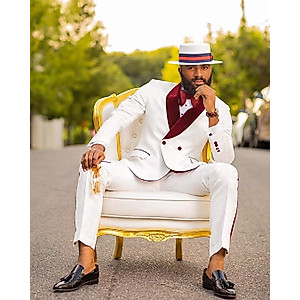 Prom Tuxedos for Men Ivory Fashion Young Men Floral Blazer Suit Jacket Dinner Party Prom Tux