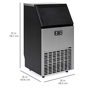 Best Choice Products Portable Stainless Steel Commercial Ice Maker w/ Scooper, Timer & Auto Clean, Produces 99lbs Daily