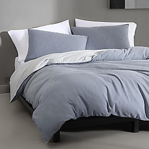 Calvin Klein - King Duvet Cover Set, Reversible Tencel Bedding with Matching Shams, Modern Home Decor (Slate Blue, King)