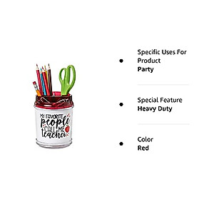 Teachers Gifts Desk Caddy Organizer - Best Teacher Appreciation Gift for preschool, elementary, middle, or junior high school. Great instructor gifts for women or men. (Red)