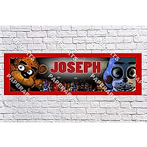 Five Nights at Freddy's - Personalized Birthday Name Poster with Custom Name On it, Border Mat and Frame Options