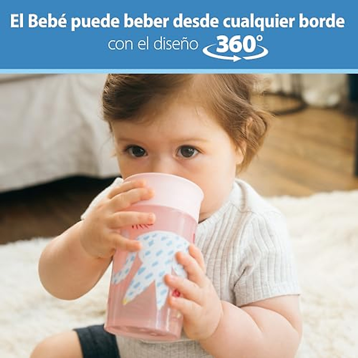 Dr. Brown's Milestones Cheers 360 Cup Spoutless Transition Cup, Travel Friendly & Leak-Free Sippy Cup, Pink Leopard – Red Lemur, 10 oz/300 mL, 2 count (1 pack)