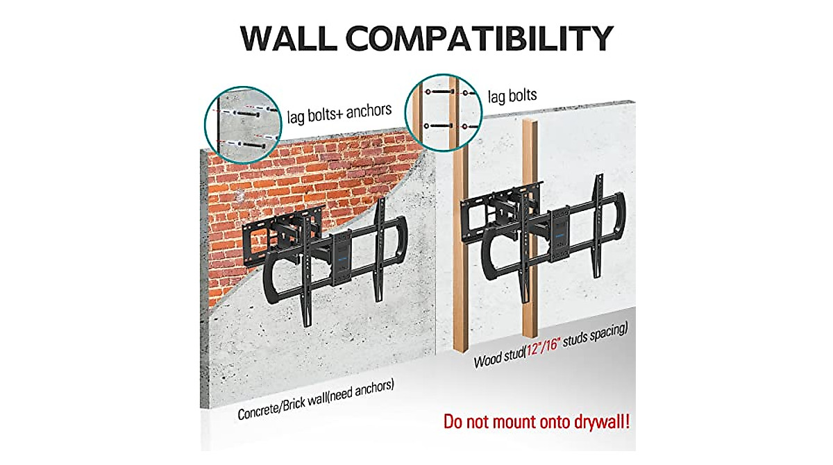 MOUNTUP Full Motion TV Wall Mount for 42-82 inch TVs