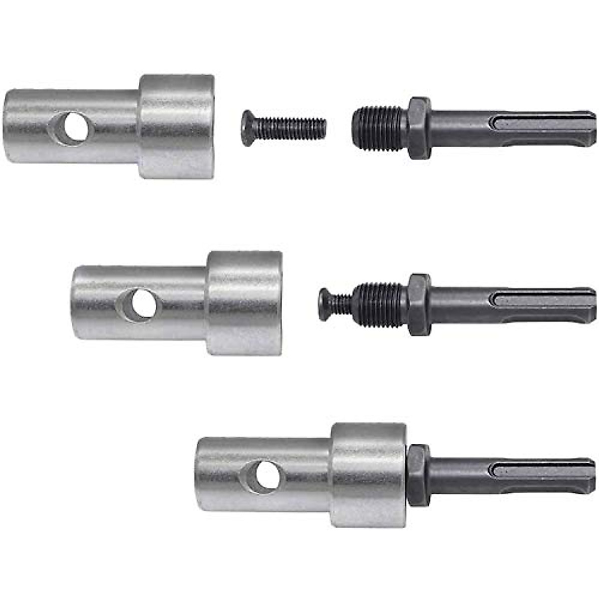 Garden Auger Power Drill Adapter fits Corded Drill and Cordless Drill, SDS Plus to 1/2-Inch(M13 x 15mm) Thread Keyless Drill Chuck Adapter Round Shank for Impact Driver