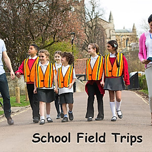 KAYGO Kids High Visibility Vest,Toddler Reflective Safety Vest in Yellow, Orange, Blue or Pink,Ideal for Ages 3-9