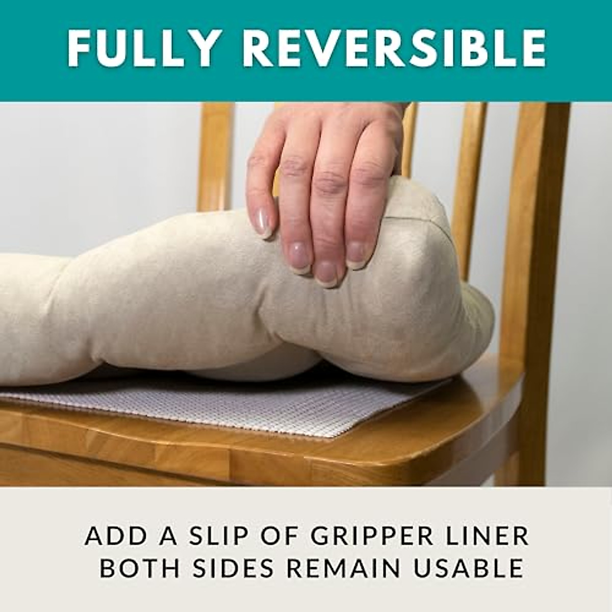 Barnett Home Decor Hayden Grey Rocking Chair Cushions - Size Standard - Latex Foam Filled Seat Pad and Back Rest Cushion - Machine Washable, Reversible, Linen Look (Gray)