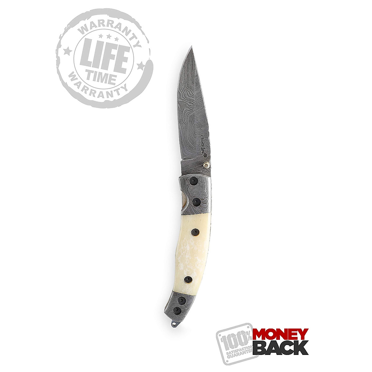 Perkin Knives - Handmade Damascus Folding Knife - Work of Art