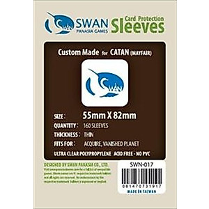 Swan Card Sleeves (55x82mm) - 160 Pack, Thin Sleeves - Catan (Mayfair), Acquire