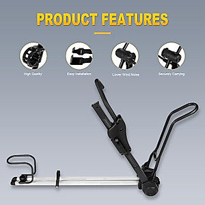 OCPTY Bike carrier Rooftop Upright Bike Rack Mounts for SUV Truck Van Car Rooftop Set of 1 Bike Roof Rack