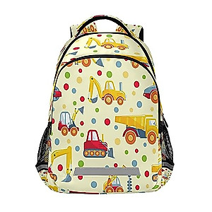 Kcldeci Kids Backpack for Girls Boys Toys Heavy Equipment and Machinery Middle-School Backpacks Elementary Bookbags School Book Bag Travel Bag