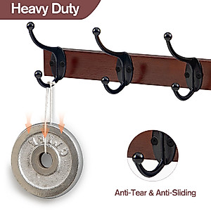 Zhithink Coat Hooks for Wall, Wall Mounted Coat Rack, Coat Hooks Wall Mount, 5 Hooks for Jacket Coat Hat, Pre-Assembled Wall Coat Rack for Entryway Bathroom Bedroom (1 Pack 17.13'' x 1.37'' x 0.59'')