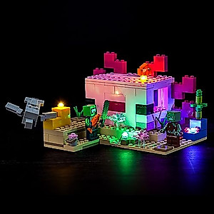 LocoLee Led Light Kit for Lego The Axolotl House 21247, Minecraft Lighting Set Compatible with Lego 21247 (No Lego Model), DIY Décor Lights for Lego Building Blocks