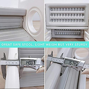 Toddler Step Stool with Handles, Two Step Stool for Toddler and Kids, Reaching Bathroom Sink, Toilet Potty Training (Gray)