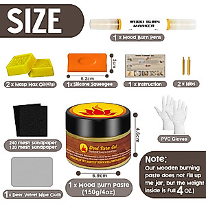 1DFAUL Wood Burn Paste Pen Kit, 4OZ Wooden Burning Gel, Double Sided Wood Burn Marker Kit for DIY Beautiful Wooden Burning in Minutes, Perfect for Beginners Handmade Meaningful Gifts