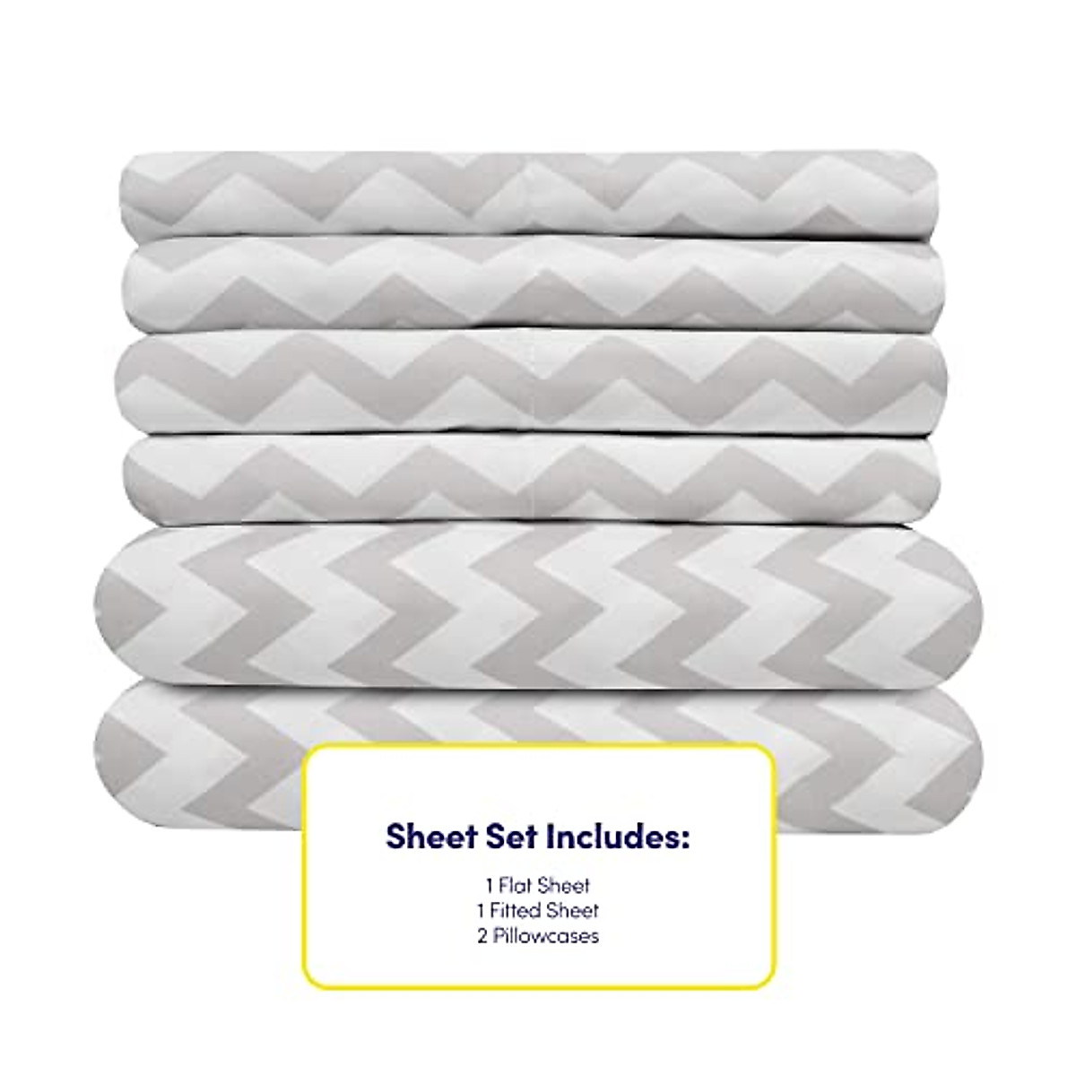 Twin Size Bed Sheets - 4 Piece 1500 Supreme Collection Fine Brushed Microfiber Deep Pocket Twin Sheet Set Bedding - 1 EXTRA PILLOW CASES, GREAT VALUE, Twin, Chevron Gray