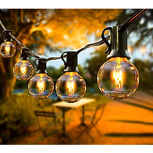 25 Pack Clear G40 Globe Light Bulbs for Patio String Lights Fits E12 and C7 Base 5 Watt 1.5 Inch Dimmable Light Bulbs G40 Replacement Bulbs for Patio Lights