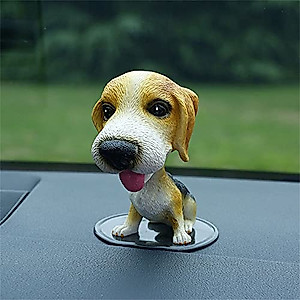 Creative Car Shake Head Dog, Resin Nodding Puppy Toys Home Decoration, Simulation Dog Car Ornament, Bobble Head Dog Car Interior Accessories(Beagle)