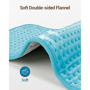 Comfytemp Heating Pad for Back Pain & Cramps Relief, FSA HSA Eligible Electric Large Heat Pad, 2H Auto Off, Birthday Gifts for Women Men Mom Dad, Heated Pad for Neck Shoulder, Washable, 12"x24", Blue