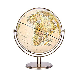 ANNOVA 8" / 20cm World Globe Antique Globe Metal Arc and Base Bronzed Color - All Direction 360° Rotating - Educational/Geographic/Modern Desktop Decoration - for School, Home, and Office (720°)