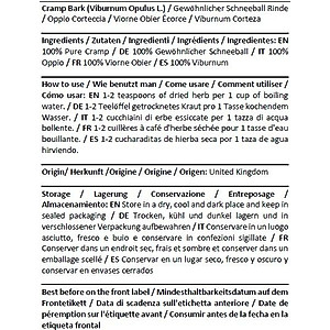 Herba Organica Cramp Bark - Viburnum Opulus L - Herbal Tea (100g)
