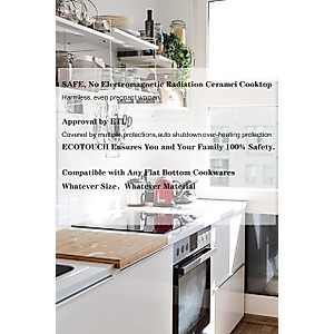 ECOTOUCH Eelectric Cooktop 30 inch 4 Burner 220-240V 6900W, Radiant Electric Cooktop Built-in, 30" Stove Top Knob Control, Timer&Child Safety Lock, for Hard Wire(No Plug), CRAH774A-U