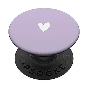White Light Pastel Purple Minimalist Heart PopSockets Standard PopGrip