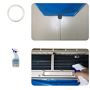 Air Conditioner Cleaning Cover, Waterproof Air Conditioner Cleaning Dust Protection Cover Bag with Water Pipe, Double-Sided Waterproof Oxford Fabric for Air Conditioners Below 1.5P