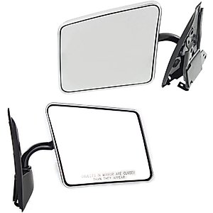 Kool Vue Left & Right Door Mirrors Compatible With Chevrolet S10 1982-1993 Chrome Pair Standard Cab