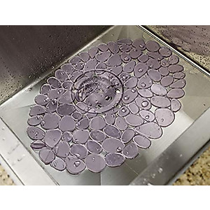 PVC Sink Mat Pad ECO-Friendly Kitchen Sink Protector Mat Pack of 2, Oval, 12’’X15’’ (Lavender-2 Pack)