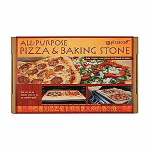 Pizzacraft PC9899 Rectangular ThermaBond Baking and Pizza Stone for Oven or Grill, 20" x 13.5"