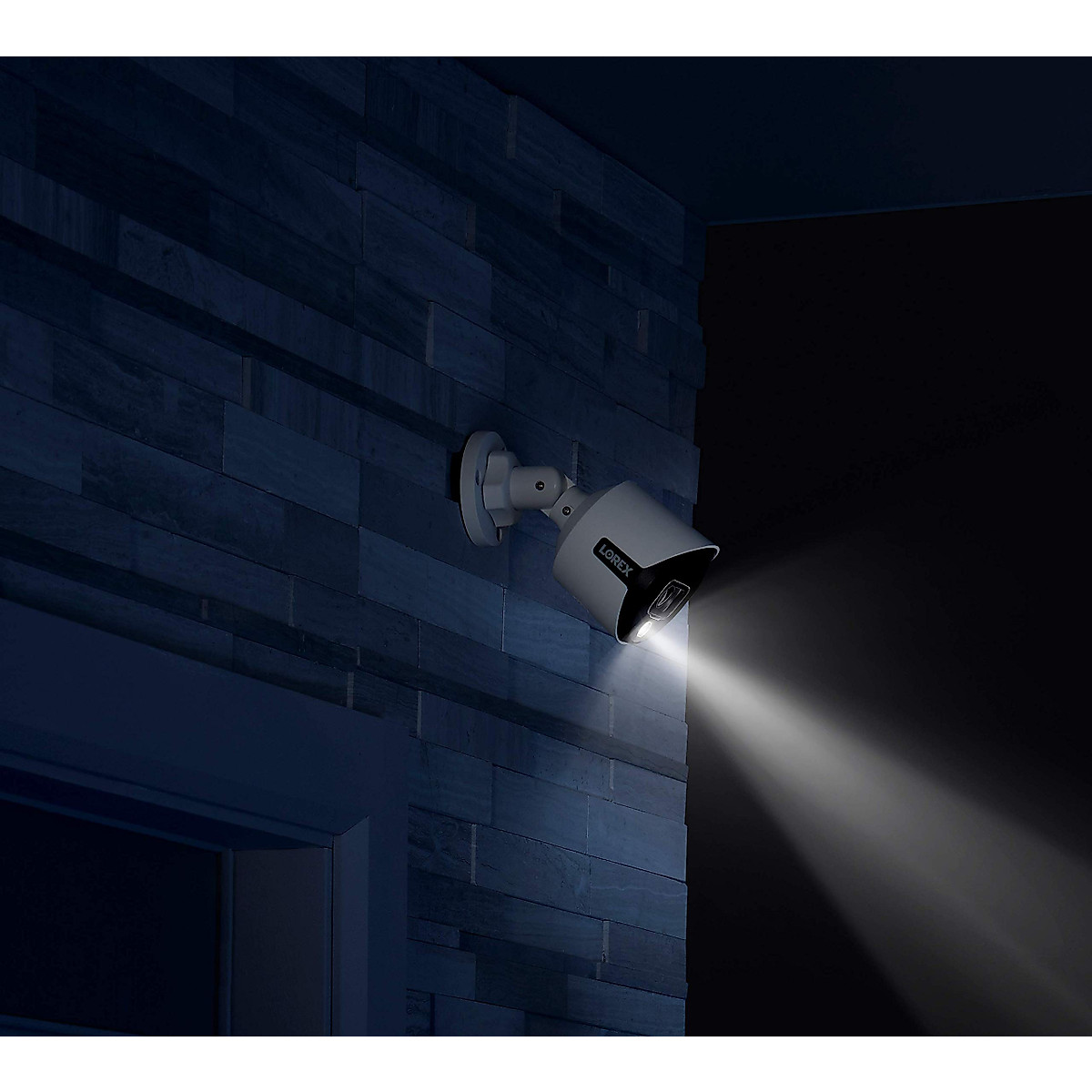 Lorex 5MP Super HD Weatherproof Indoor/Outdoor Add-On Analog Bullet Security Camera w/Warning Light and Remote-Triggered Sirens & Color Night Vision