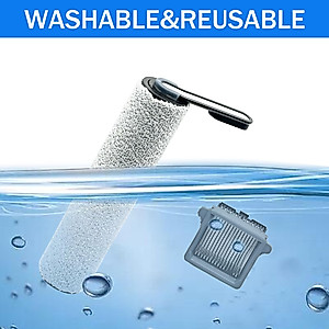 Brush Rollers and Filters Replacement Compatible with Tineco iFLOOR 5 Breeze Complete Vacuum Cleaner- 2 Brush Rollers + 2 Vacuum Filters + 1 Cleaning Tool