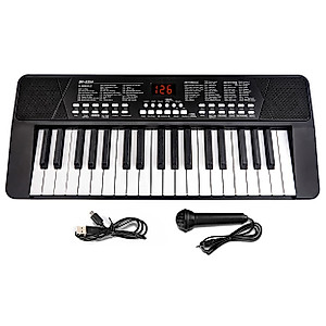 TWFRIC Beginners Piano Keyboard 37 Keys Portable Electronic Keyboard Piano Built-in Rechargeable Battery Kids Piano with Headphone Jack Learning Musical Instruments Gifts for 3 4 5 6 7 Boys Girls
