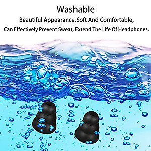 DMZHY 9 Pairs Triple Flange Earbud Tips Replacement Earbud Tips Earbud Replacement Tips Earbud Covers Ear Bud Tips Fit For Inside Diameter 4mm-5mm In-ear Earphones Earbuds Headphone Ear Tips SML Black