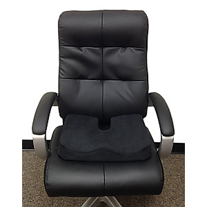 Kieba Coccyx Seat Cushion, Large Orthopedic Tailbone Pillow. Ultra Premium 100% Memory Foam Seat Cushion for Sciatica, Back, and Tailbone Pain (Black)