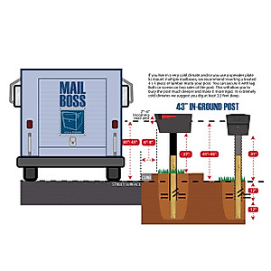 Mail Boss 7121, Black In-Ground Mounting Post, 43 x 4 x 4 inches, for Use with Mailbox